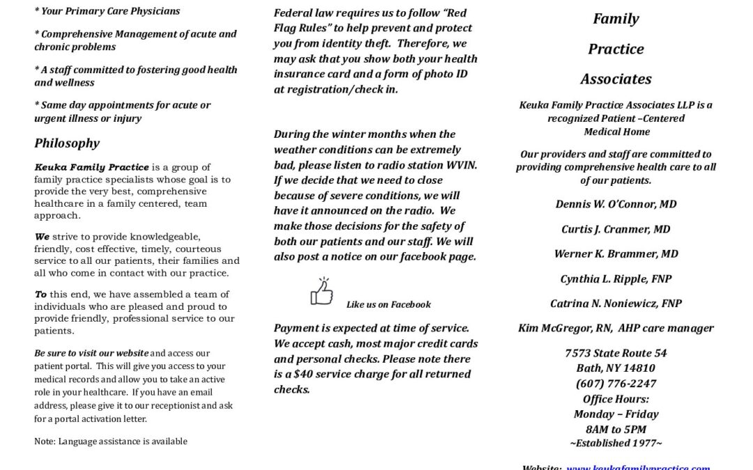 BROCHURE- Keuka Family Practice 10-2025 - Keuka Family Practice